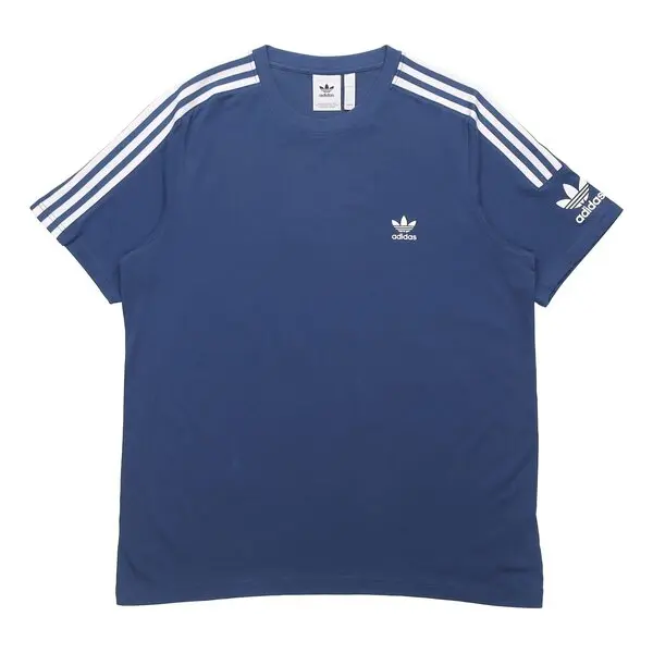Adidas Originals Tech Tee Logo Printing Short Sleeve - Blue