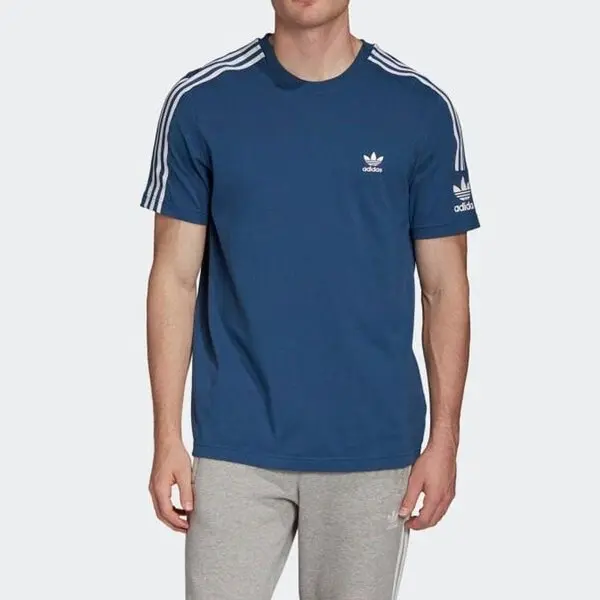 Adidas Originals Tech Tee Logo Printing Short Sleeve - Blue