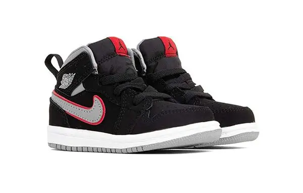 JORDAN Air 1 Mid Particle Grey Sneakers - Black