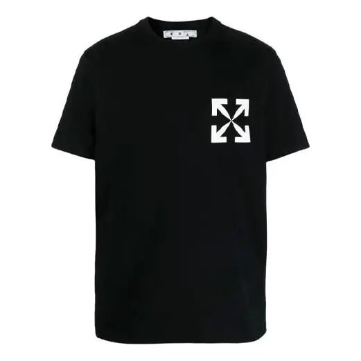 Off-White Chest Printing Short Sleeve Black - Multi-color