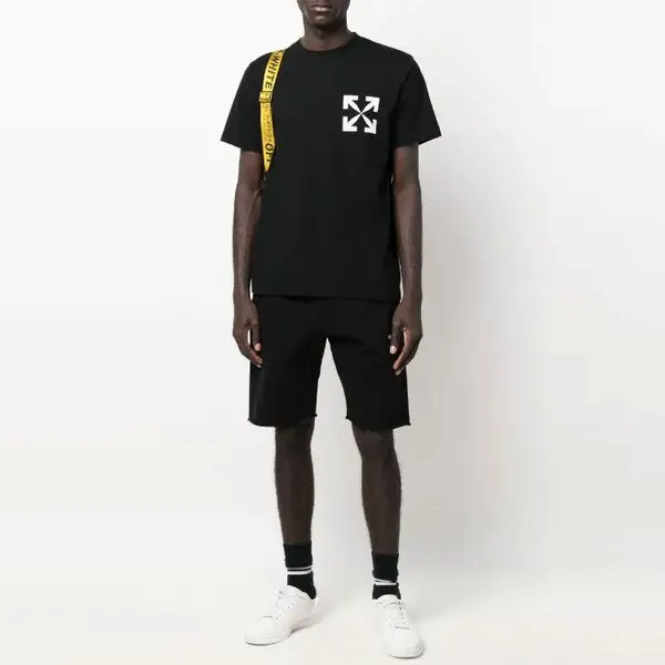 Off-White Chest Printing Short Sleeve Black - Multi-color