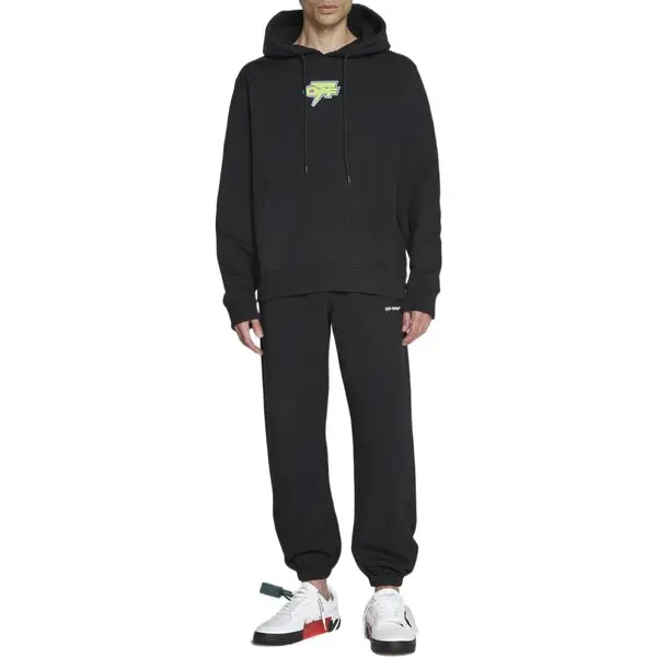 Off-White Long Sleeve Hooded Sweatshirt With Back Logo Print