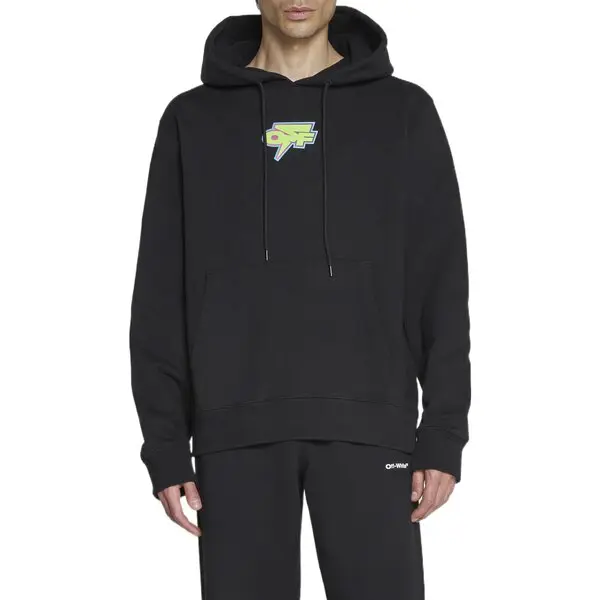 Off-White Long Sleeve Hooded Sweatshirt With Back Logo Print