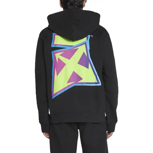 Off-White Long Sleeve Hooded Sweatshirt With Back Logo Print