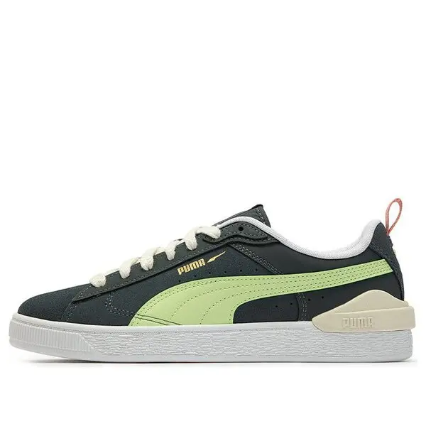 PUMA Suede Bloc "mix Dark Slate Butterfly" Low Top Sneakers - Green/white
