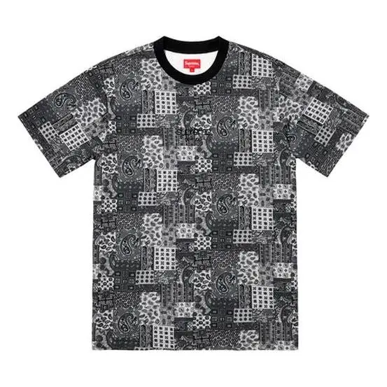 Supreme Ss19 Patchwork Paisley Ss Top Tee - Black