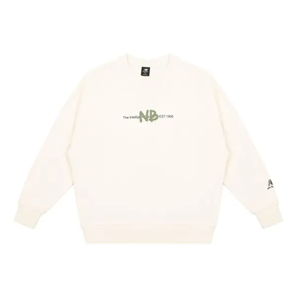 NEW BALANCE Logo Print Sweatshirt Asia Sizing 'white Green