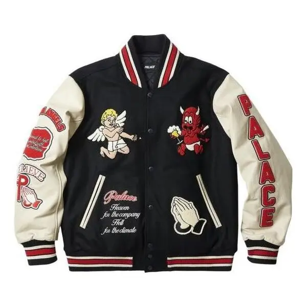 PALACE Ss23 Logo Varsity Jacket - White/black