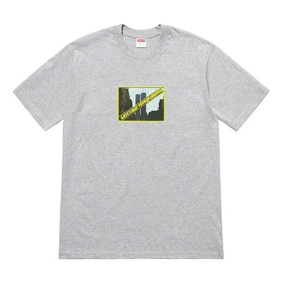 Supreme Ss19 Greetings Tee Printing Short Sleeve Gray - Grey