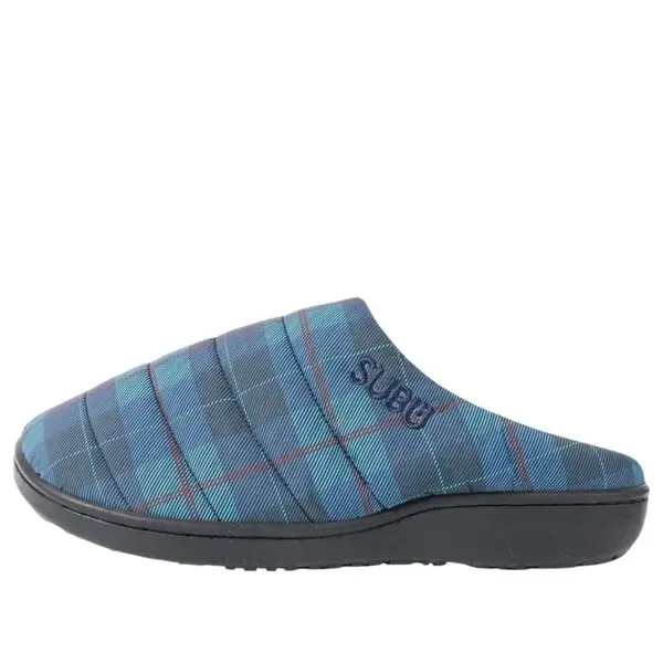 SUBU Originals F-line Tartan Check Slippers - Blue/black