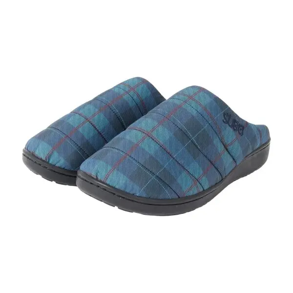 SUBU Originals F-line Tartan Check Slippers - Blue/black