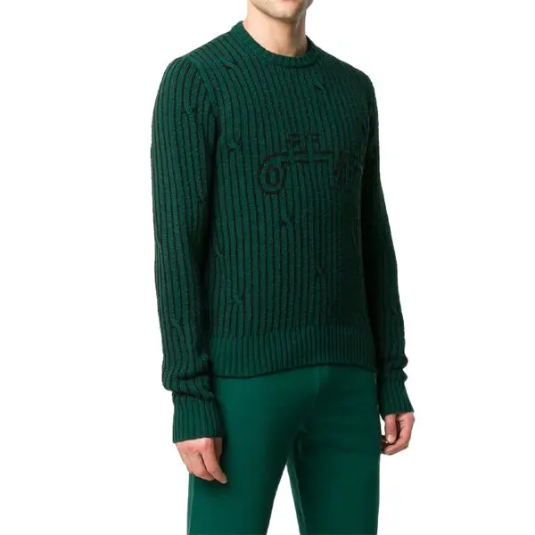 Off-White Logo Stripe Knit Sweater