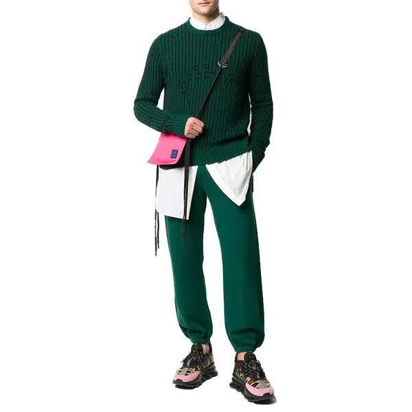 Off-White Logo Stripe Knit Sweater