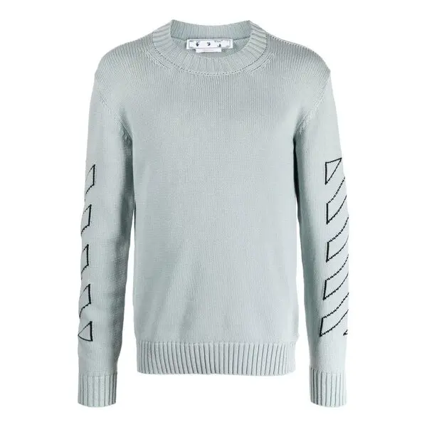 Off-White Ss23 Intarsia Sweater - Ice Black