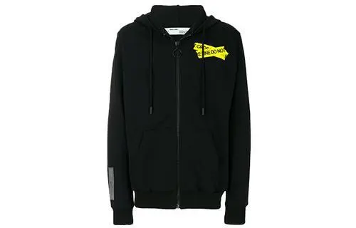 Off-White Zipped Fire Tape Hoodie