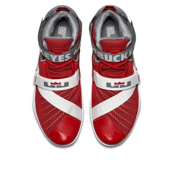 Nike Lebron Soldier 9 Premium 'ohio State Buckeyes - White/grey/red