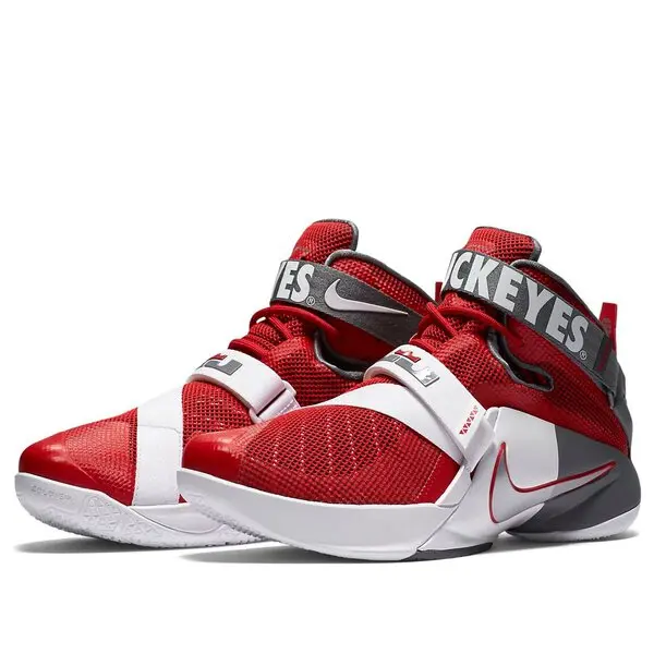 Nike Lebron Soldier 9 Premium 'ohio State Buckeyes - White/grey/red