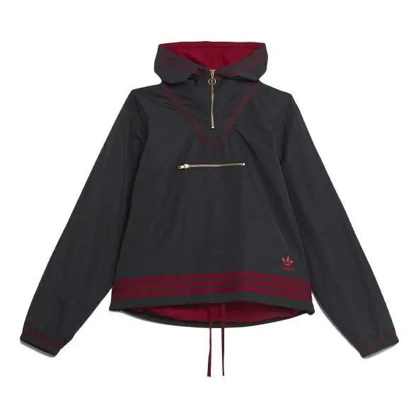 Adidas Originals Hooded Printed Anorak Jacket - Black
