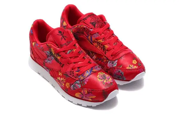 REEBOK Opening Ceremony X Classic Leather "chinese Jacquard Floral - Red