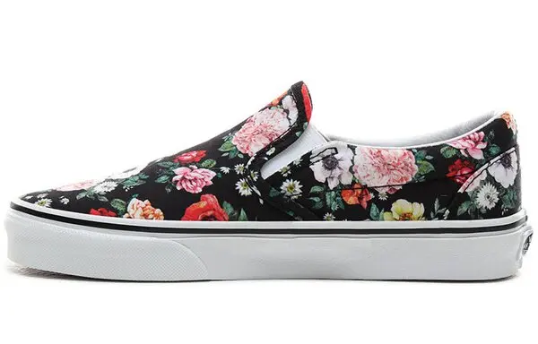 VANS Slip-on Garden Floral Print Sneakers - Black
