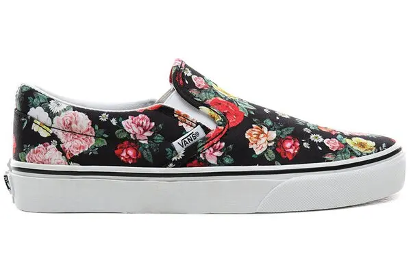 VANS Slip-on Garden Floral Print Sneakers - Black