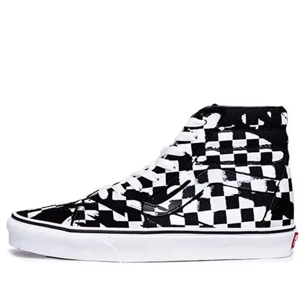 VANS Sk8-hi Overprint Checkboard High Top Sneakers - Black