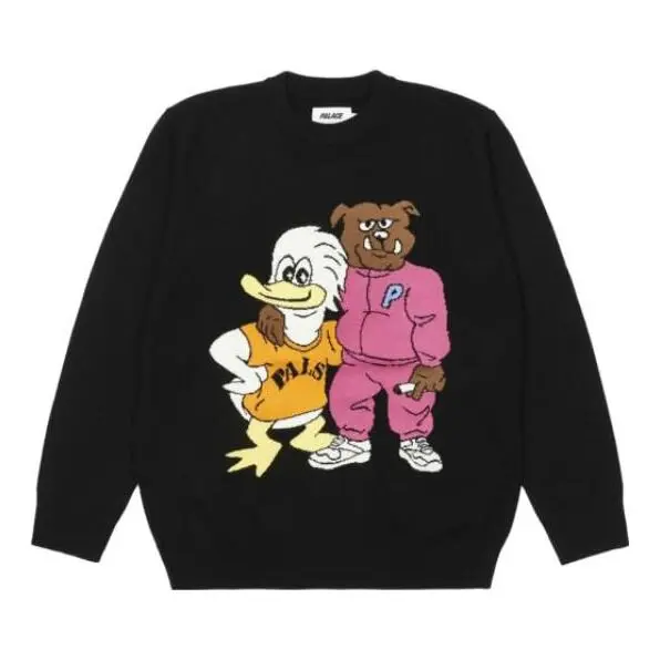 PALACE Dog And Duck Knit Long Sleeve - Black
