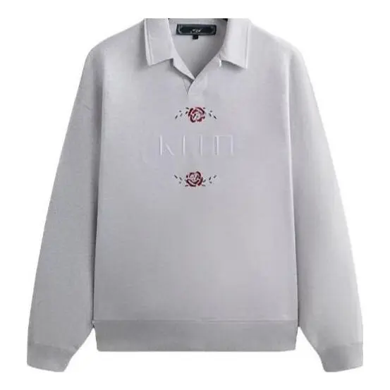 Kith Nelson Collared Pullover - Light Heather Grey