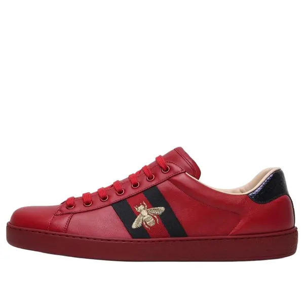 Gucci Ace Leather Sneakers - Red