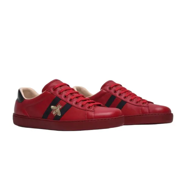 Gucci Ace Leather Sneakers - Red