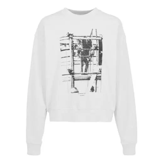 Off-White Printed Cotton Crewneck Long Sleeve Sweatshirt - Multi-color