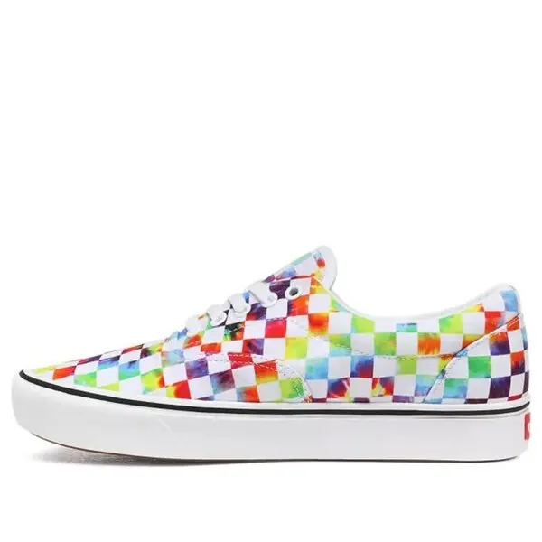 VANS Era Comfycush Tie-dye Checker Sneakers - White/multi-color