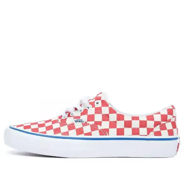 VANS Era Pro Checkerboard Lace-up Sneakers - Red/white