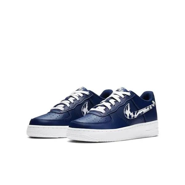 Nike Force 1 Lv8 1 'splatter Swoosh' Sneakers - Blue/white
