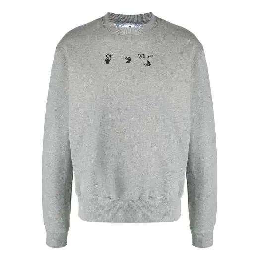 Off-White Logo Alphabet Print Crewneck Sweatshirt - Grey