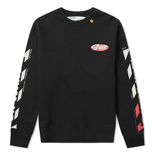 Off-White Ss19 Diagonals Crew Neck Sweater - Black