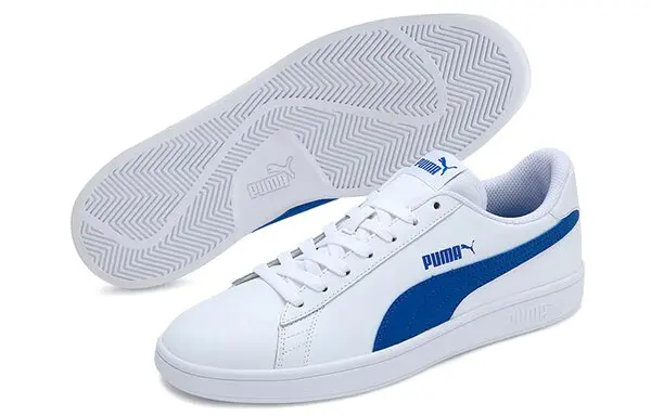 PUMA Smash V2 Buck Sneakers - White/blue
