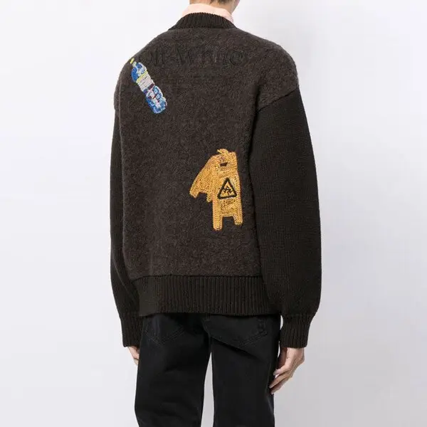 Off-White Ss21 Round Neck Embroidered Sweater