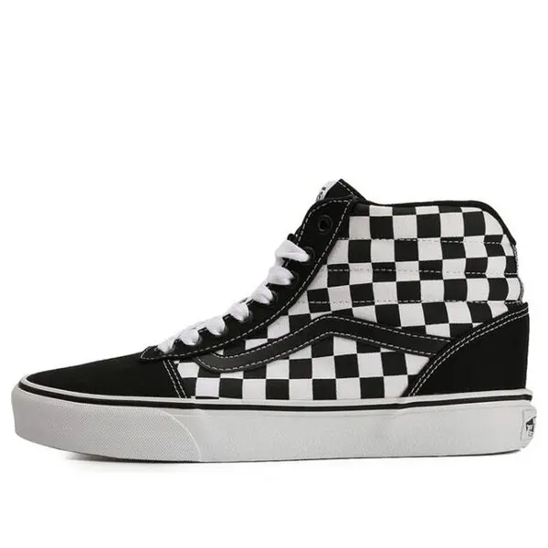 VANS Ward High Checkerboard Lace-up Sneakers - Black