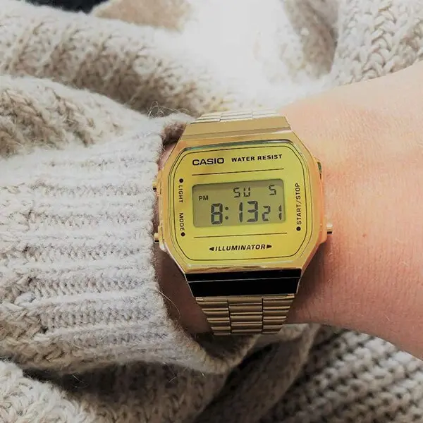 Casio Mirror Face Stainless Steel Digital Watch
