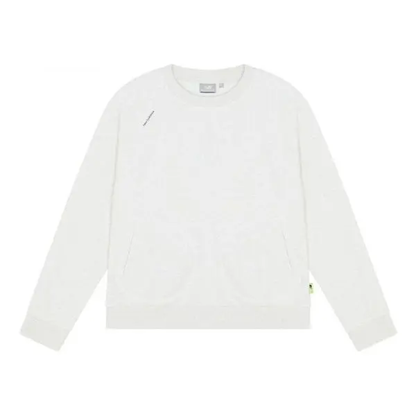 NEW BALANCE Solid Color Casual Round Neck Sports Hoodie - White