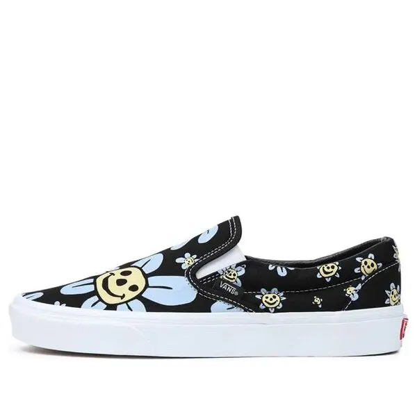 VANS Classic Slip-on Casual Shoes With Floral Pattern - Black/blue/yellow