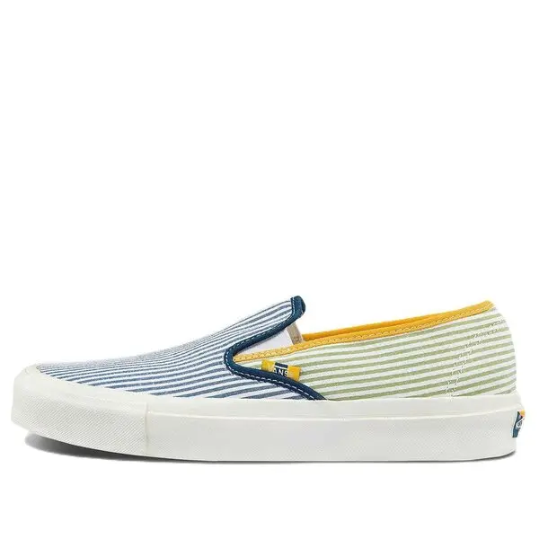 VANS Style 48 Lx Striped Slip-on Sneakers - White/blue