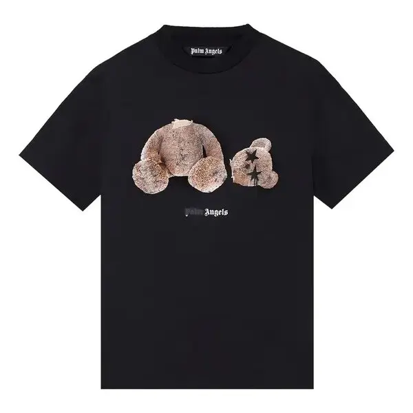 Palm Angels Fw21 Spray Pa Bear Classic T-shirt - Black