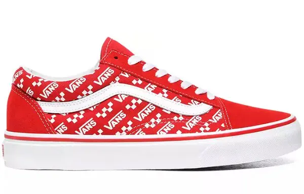VANS Old Skool "logo Repeat" Low Top Sneakers - White/red
