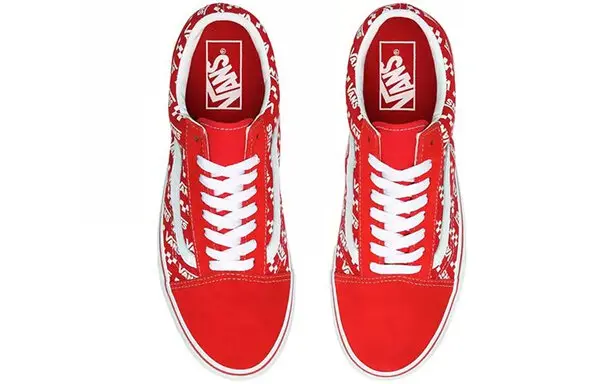 VANS Old Skool "logo Repeat" Low Top Sneakers - White/red