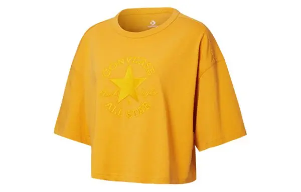 CONVERSE Chuck Taylor All Star Alphabet Loose Short Sleeve T-shirt - Yellow