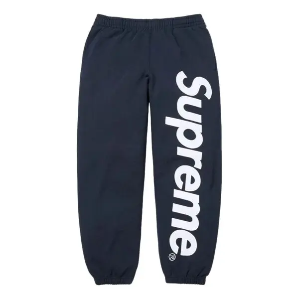 Supreme Ss26 Satin Appliqué Sweatpants - Navy