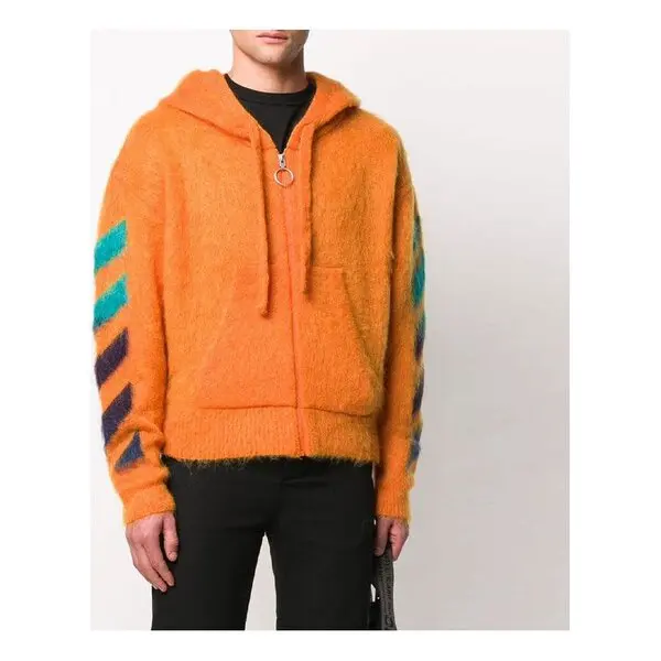 Off-White 3d Logo Hooded Knit - Orange