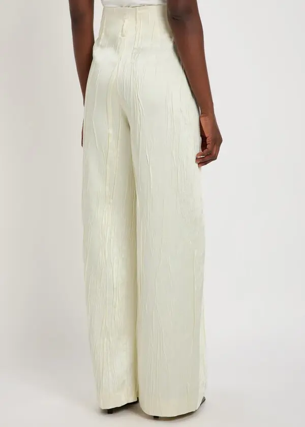 Sportmax Textured Satin Trousers With Embellishments